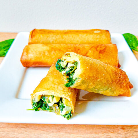 Spinach feta spring rolls - Lazyhomecook